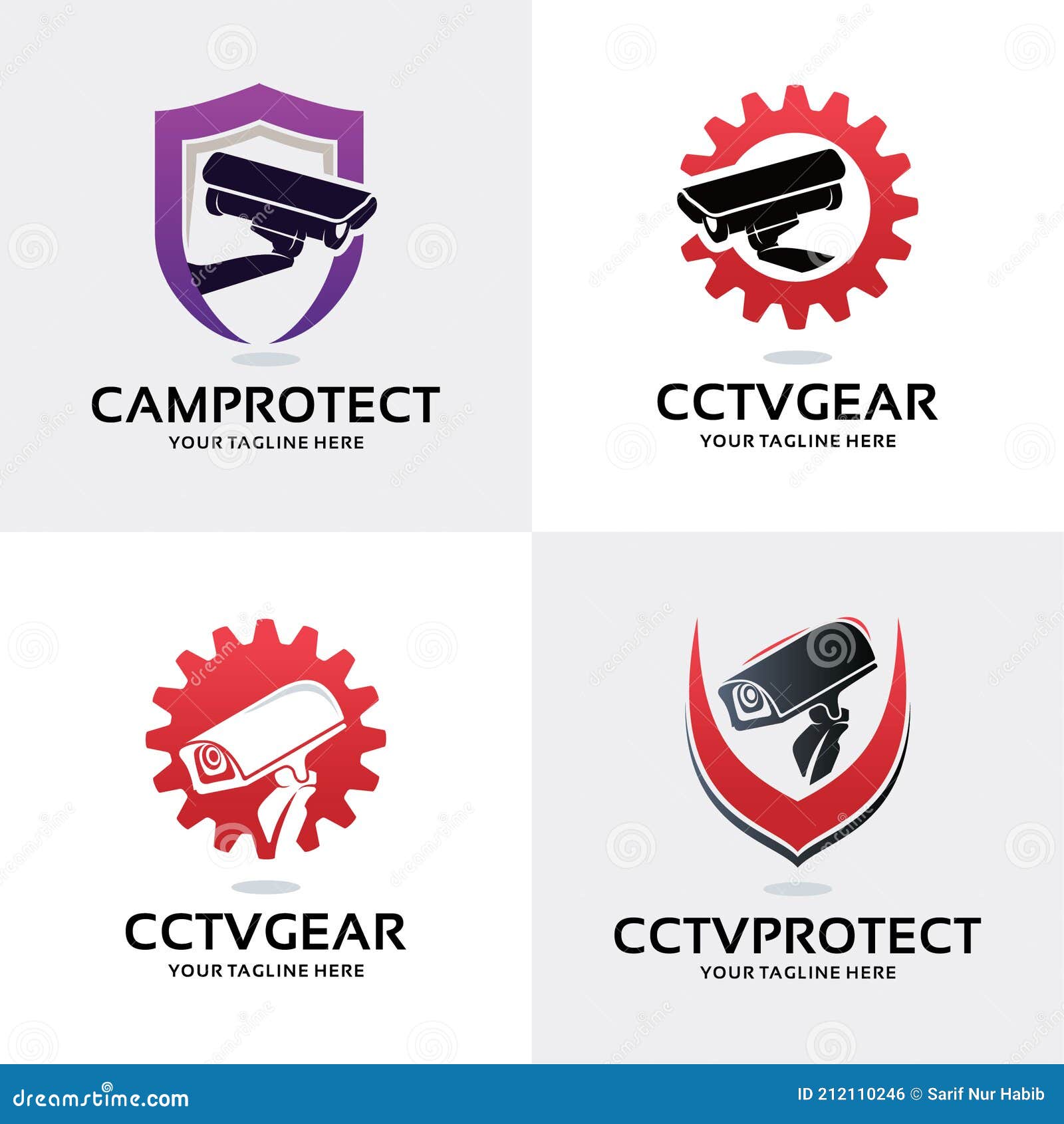 Hidden Camera Logo Set Design Template Collection Stock Vector ...