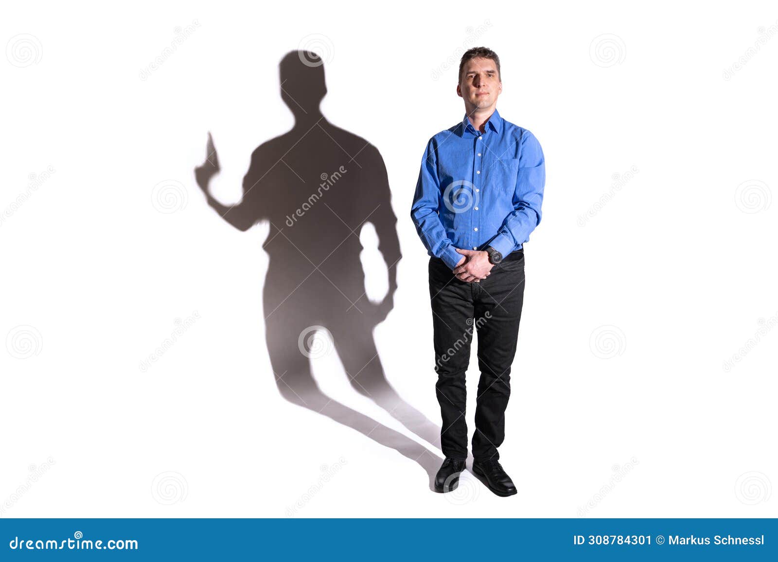 Evil Shadow Man Cartoon Characters Standing Alone In Stable Mood ...