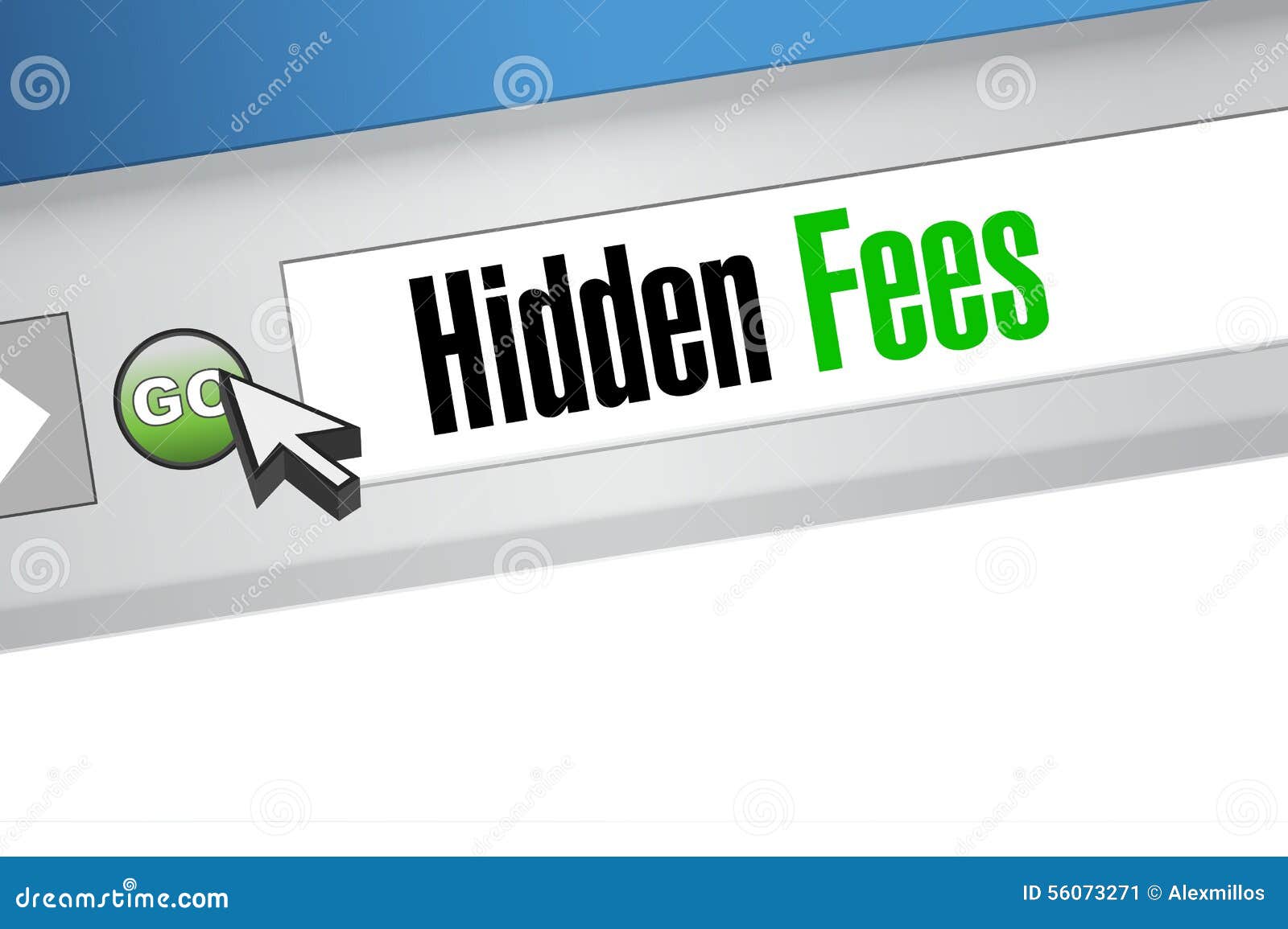 Hidden Fees Web Browser Sign Concept Stock Illustration - Illustration ...