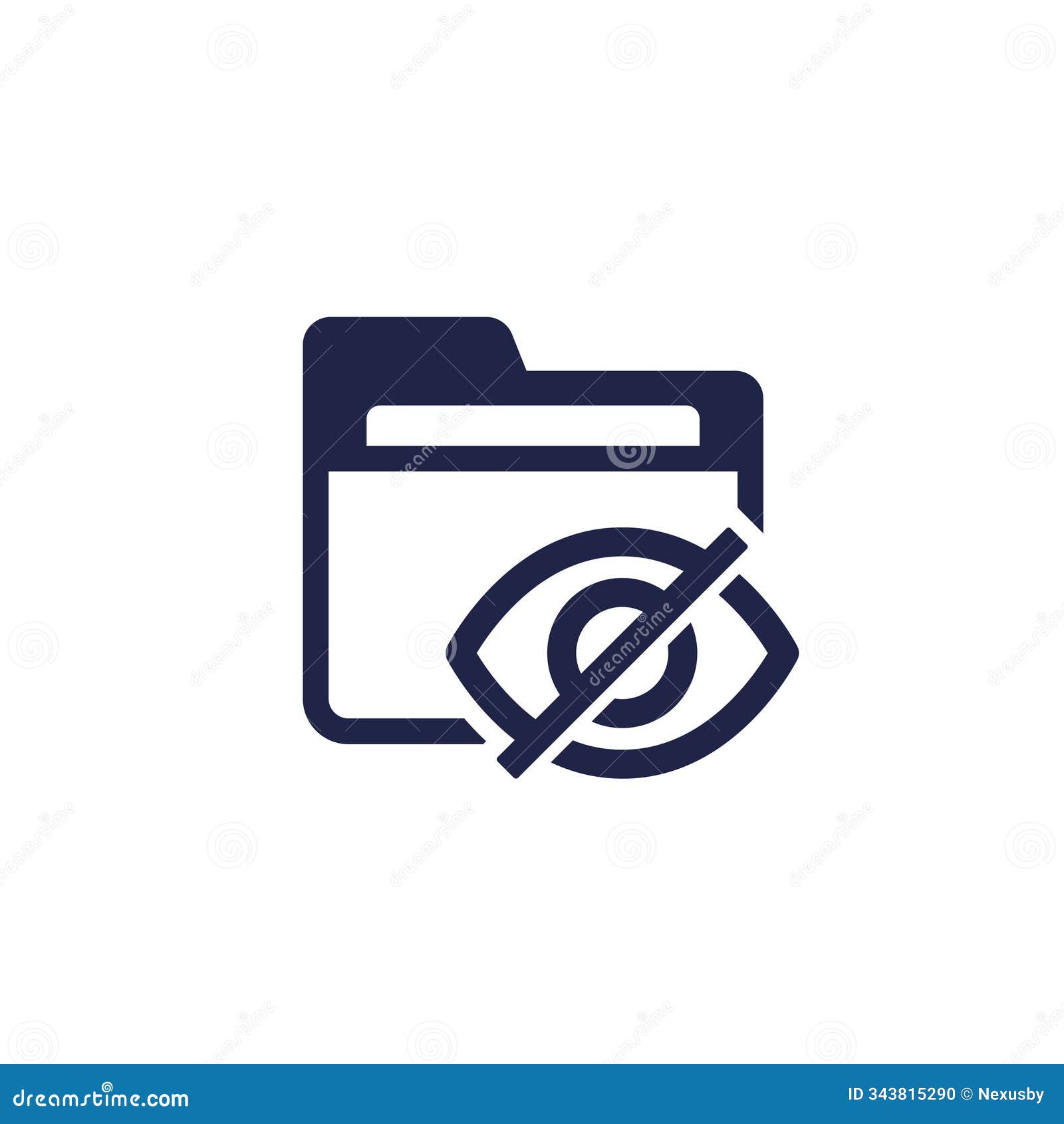 Hidden Folder Icon on White Stock Vector - Illustration of view, block ...