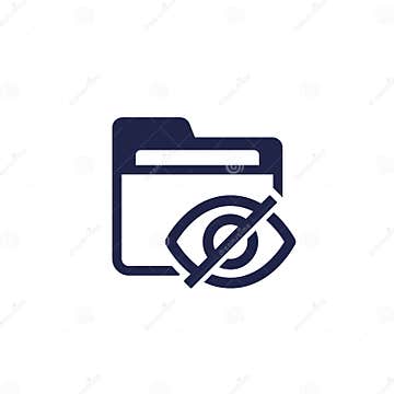 Hidden Folder Icon on White Stock Vector - Illustration of view, block ...