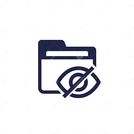 Hidden Folder Icon on White Stock Vector - Illustration of view, block ...