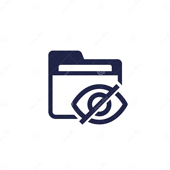 Hidden Folder Icon on White Stock Vector - Illustration of view, block ...