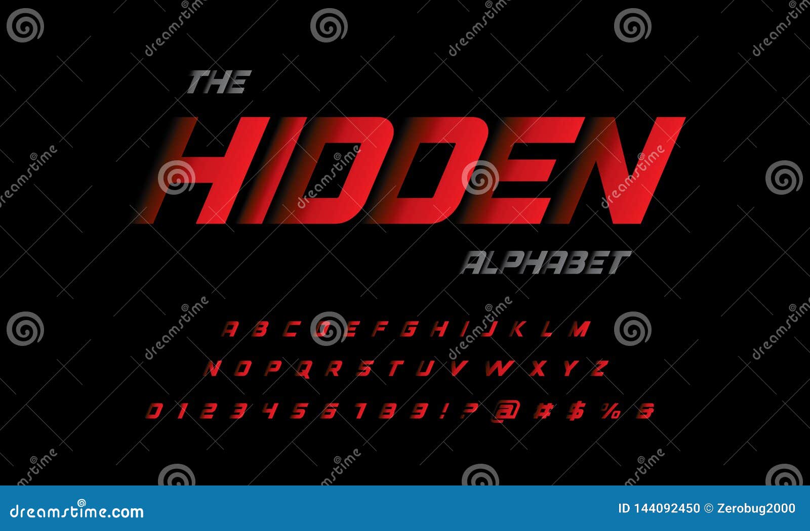 Hidden font stock vector. Illustration of gradient, decoration - 144092450