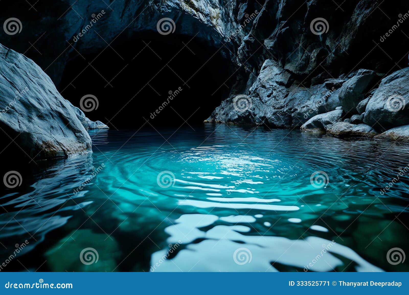 AI Generate: a Hidden Hot Spring in a Cave, with Steam Swirling in the ...