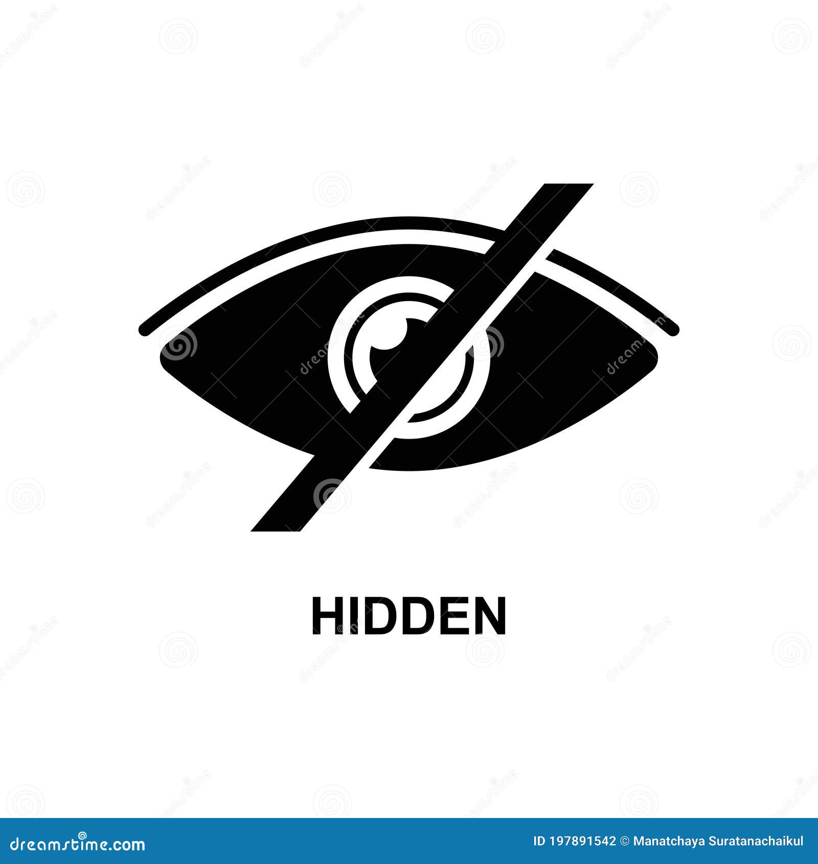 Hidden Icon Vector From Ui Concept. Thin Line Illustration Of Hidden ...