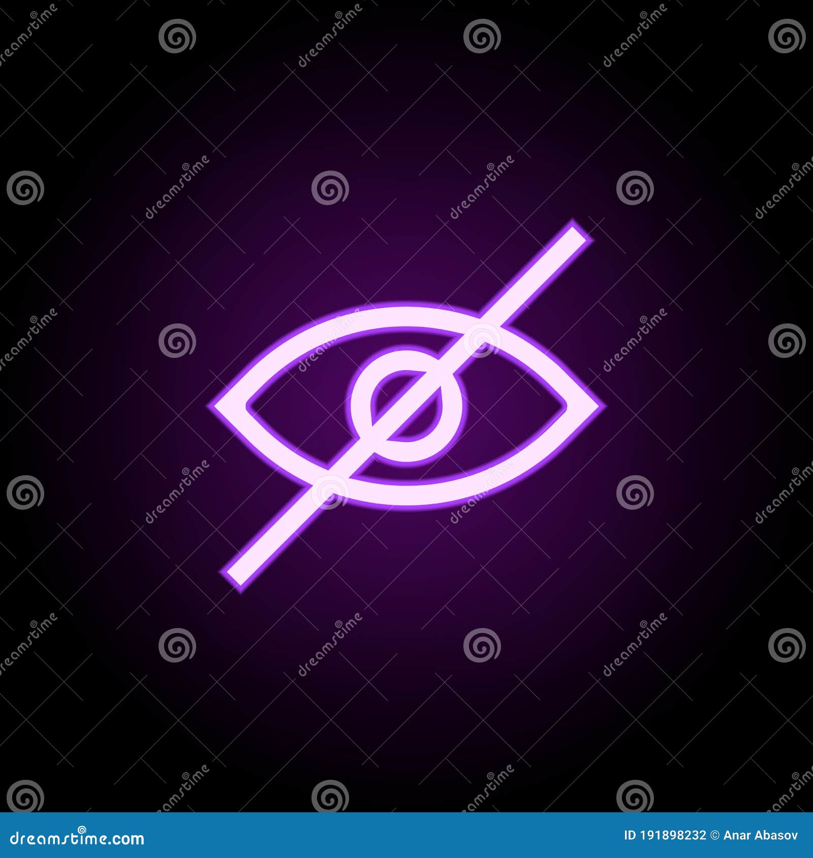Hidden Invisible Icon. Elements of Web in Neon Style Icons Stock ...