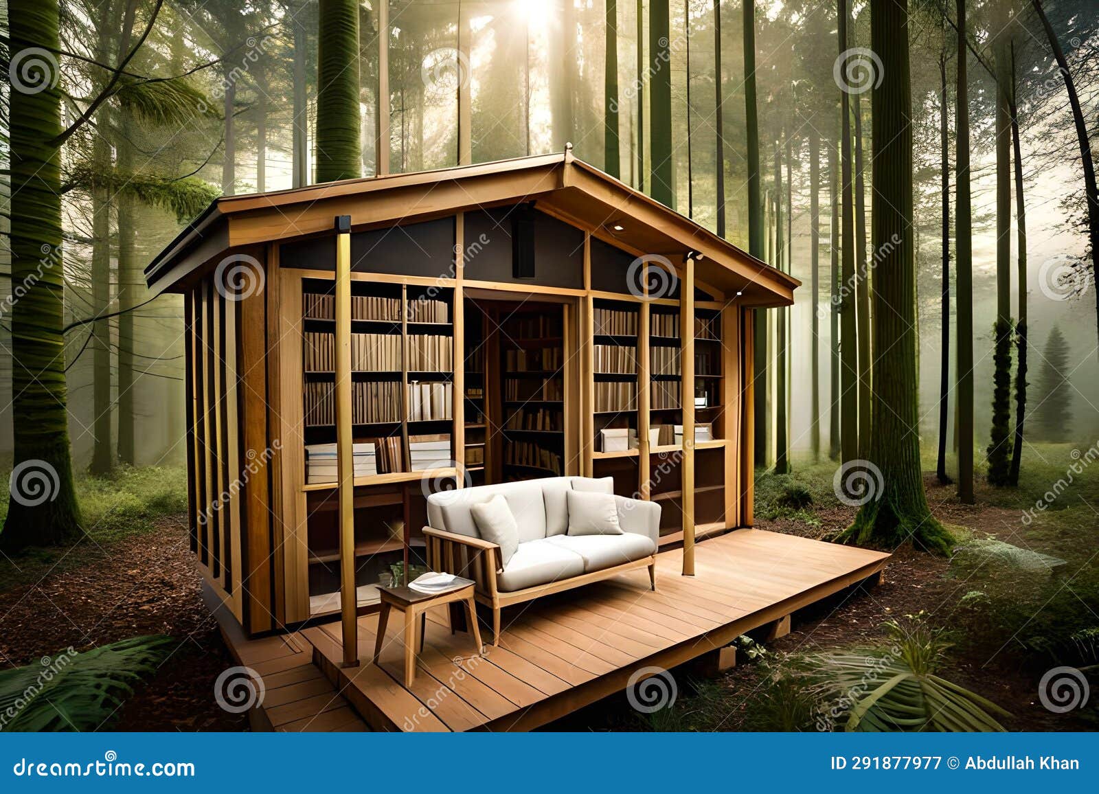 A Hidden Jungle Hut with Vibrant Flora and Stock Illustration ...