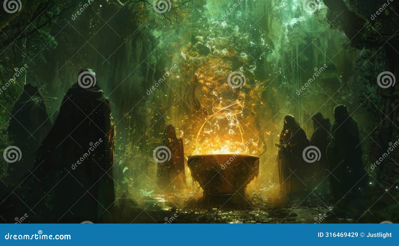 In a Hidden Laboratory Deep within the Forest a Group of Robed Figures ...