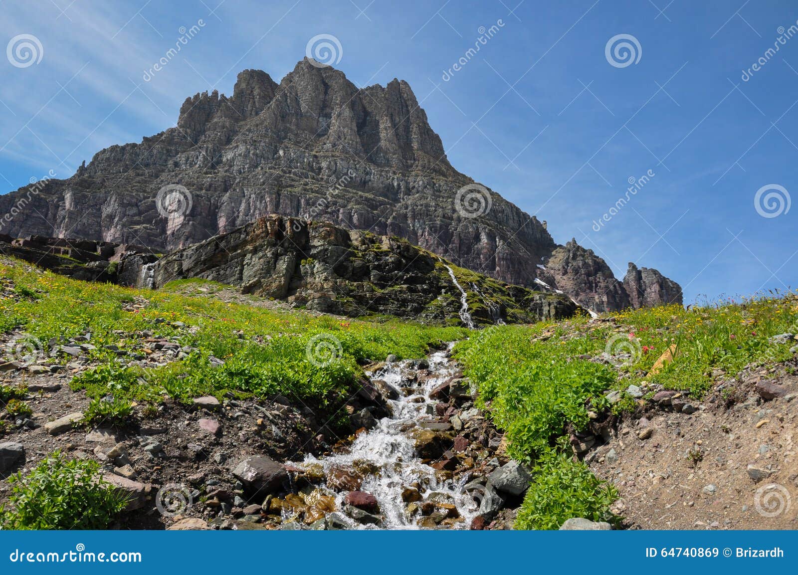 Hidden Lake Trail Glacier National Park Montana Usa Stock Image