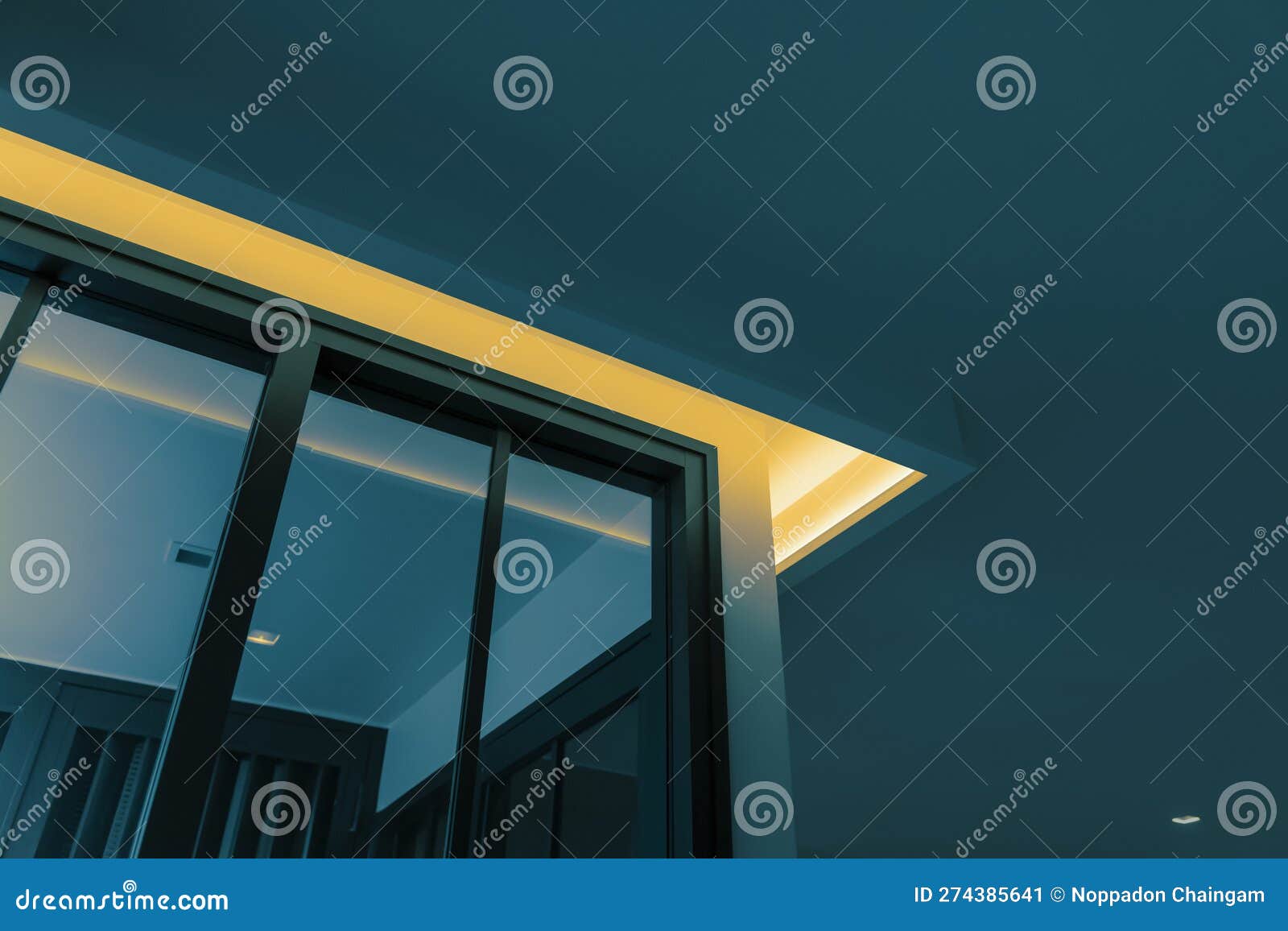 Hidden LED Lighting Inside Room Ceiling. Stock Image - Image of ...