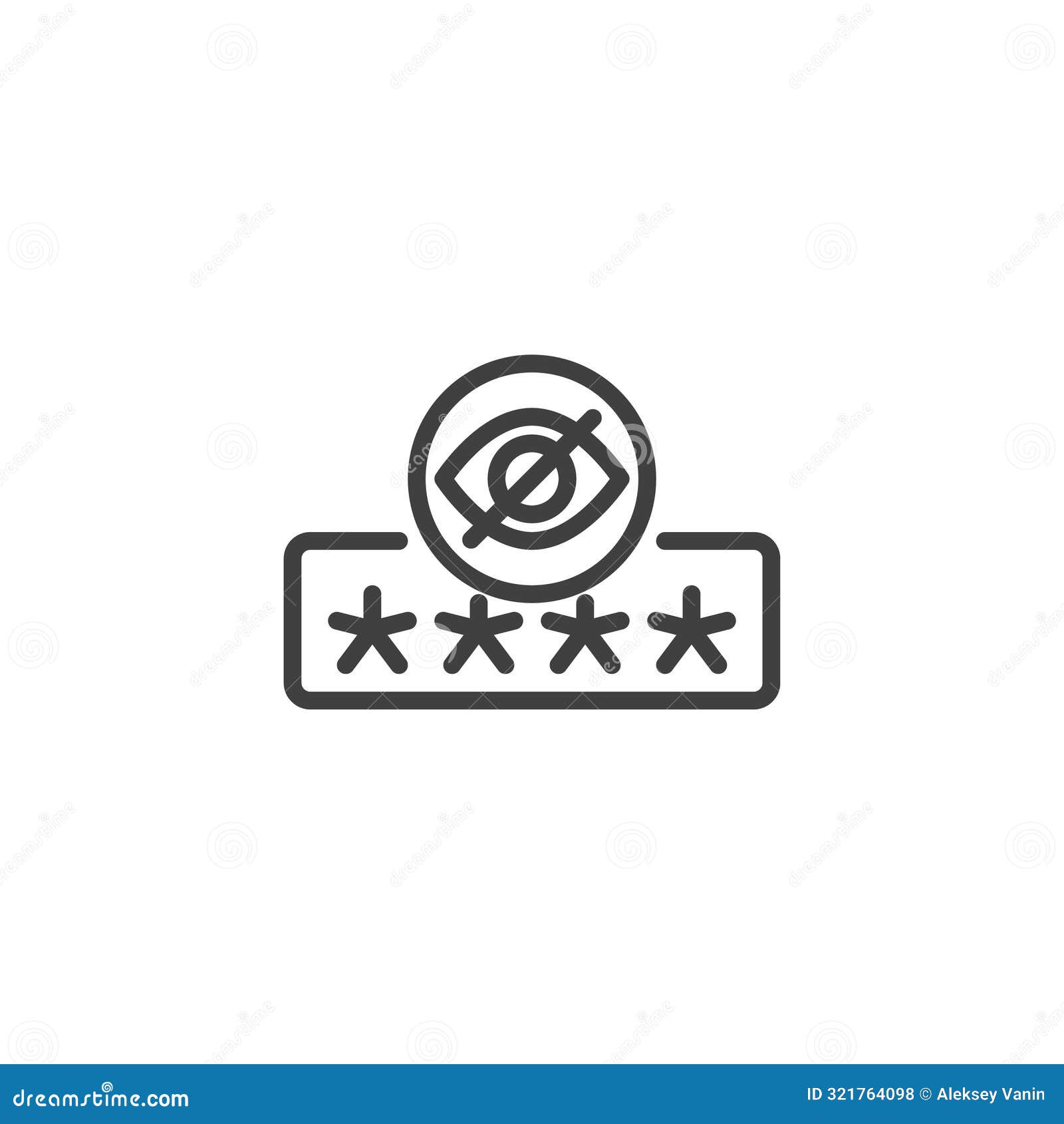 Hidden Password line icon stock vector. Illustration of editable ...