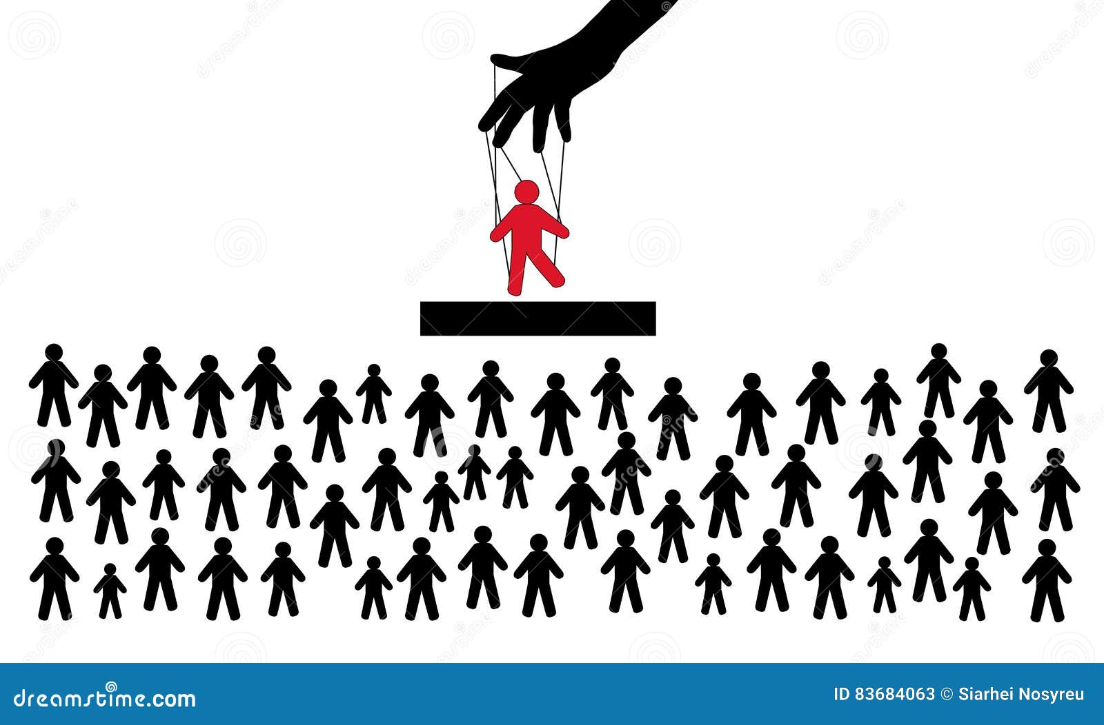 Hidden People Management. Puppet In The Hands Of The Manager. The Crowd ...