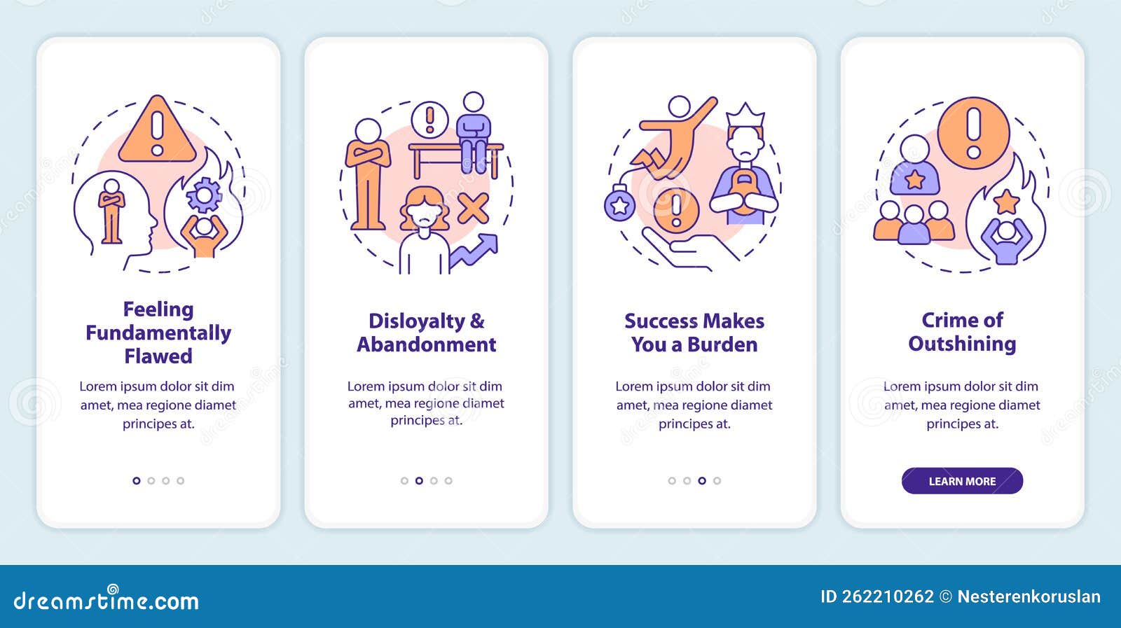 Hidden Personal Barriers Types Onboarding Mobile App Screen Stock ...