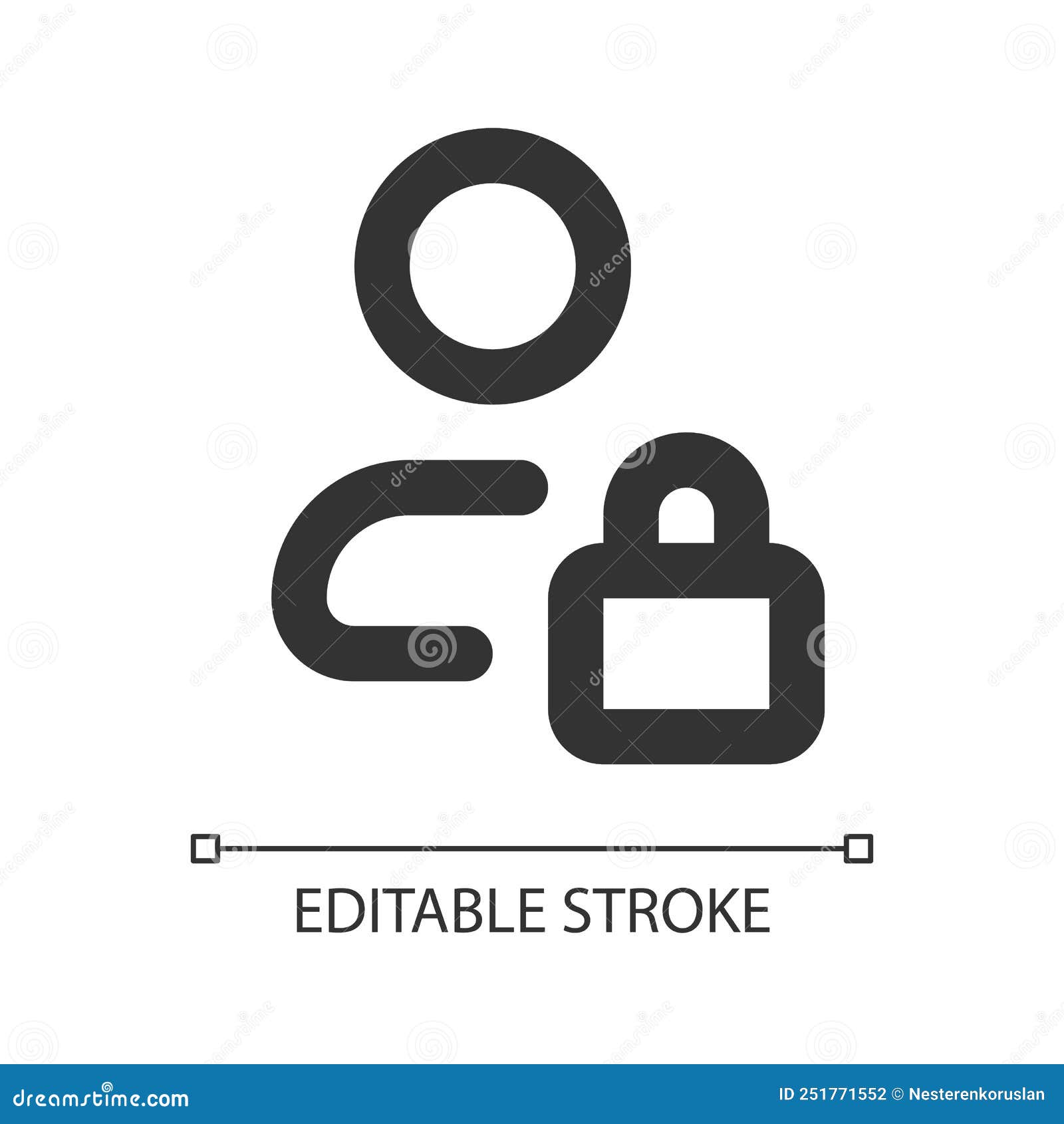 Hidden Private Contact Pixel Perfect Linear Ui Icon Stock Vector ...