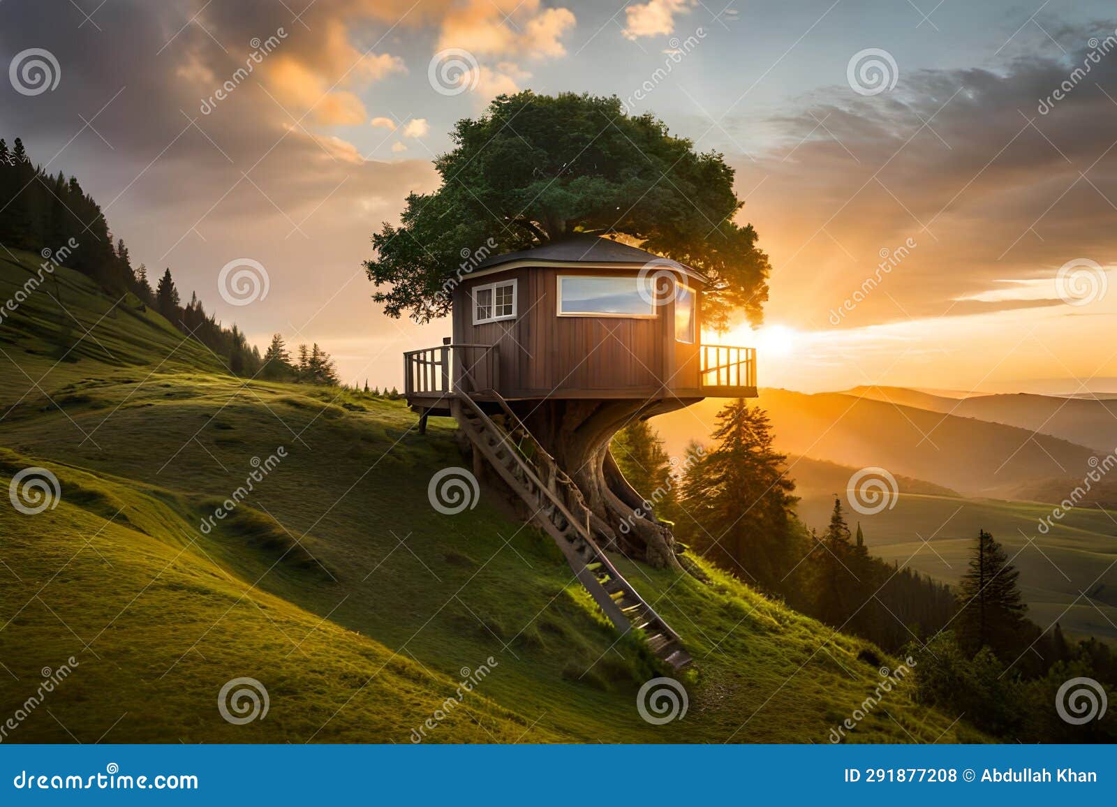 A Hidden Treehouse Sanctuary in the Heart of the Stock Illustration ...
