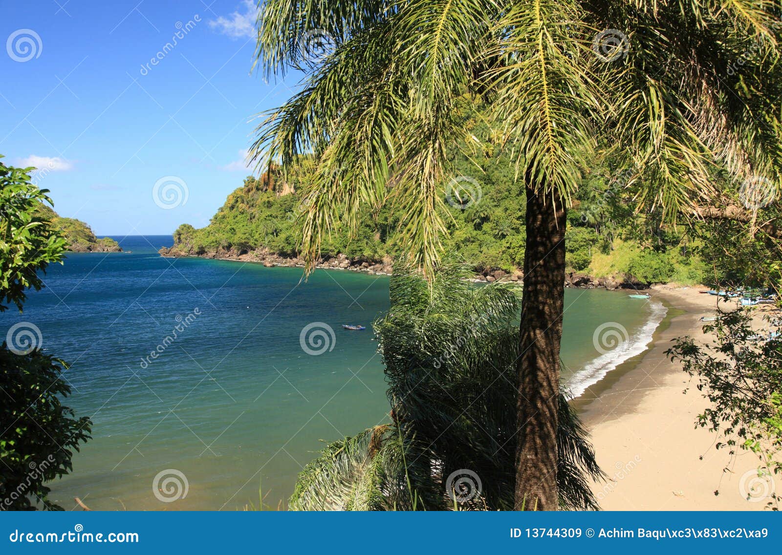 Hidden tropical beach stock image. Image of romantic - 13744309