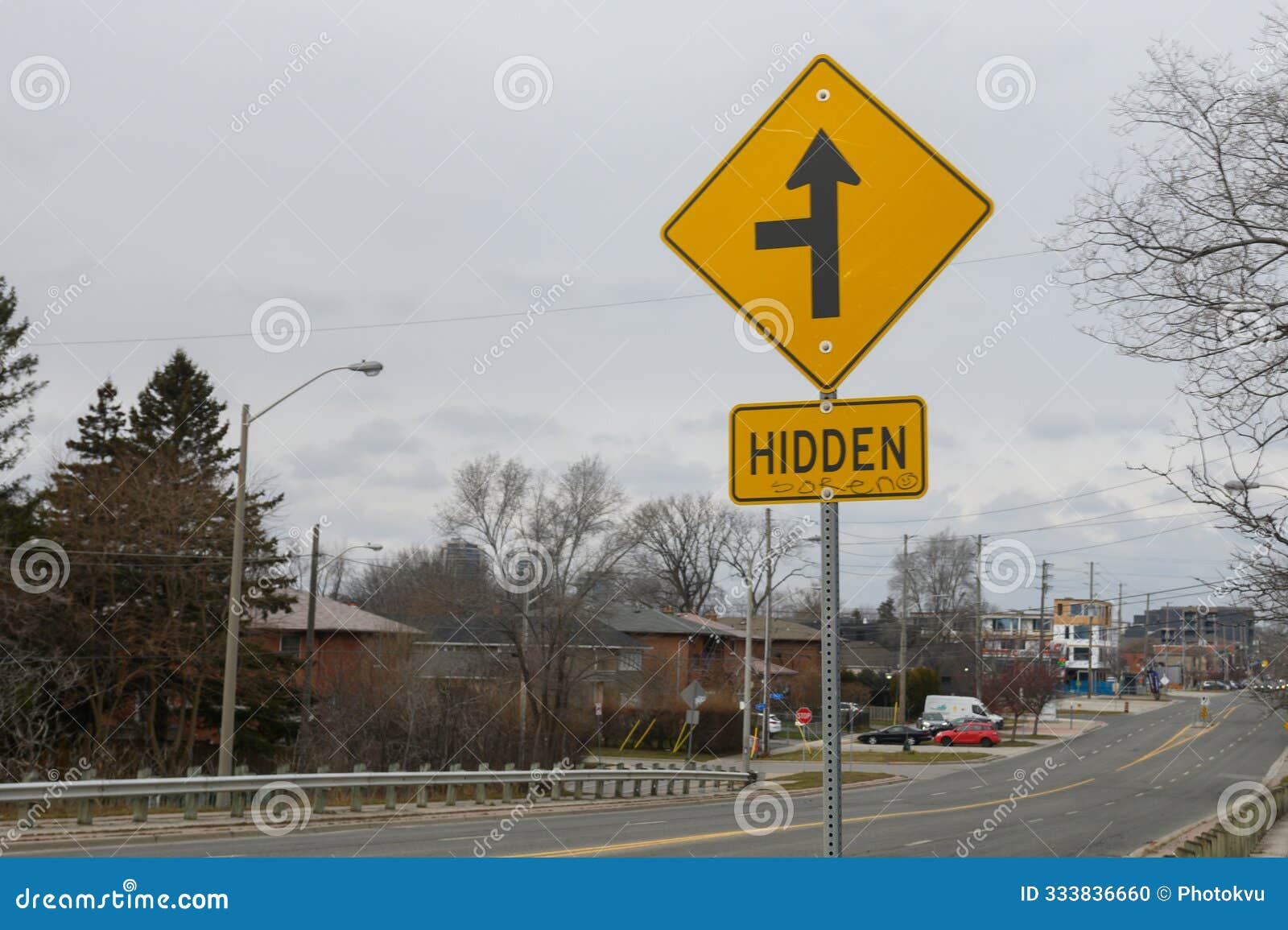 Hidden Turn Road Sign in Canada Editorial Image - Image of travel ...