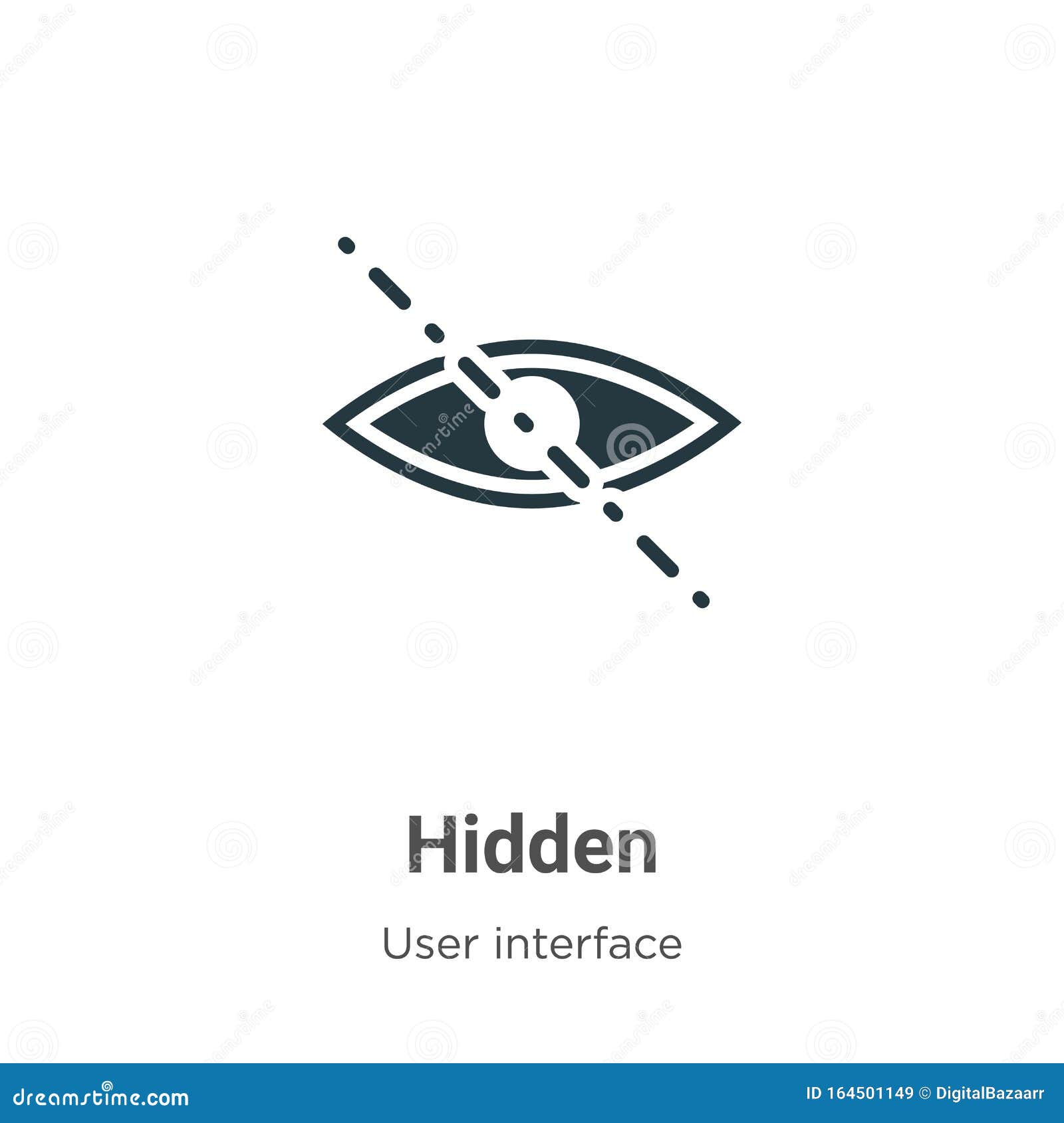 Hidden User Interface Line Icon Vector Illustration | CartoonDealer.com ...