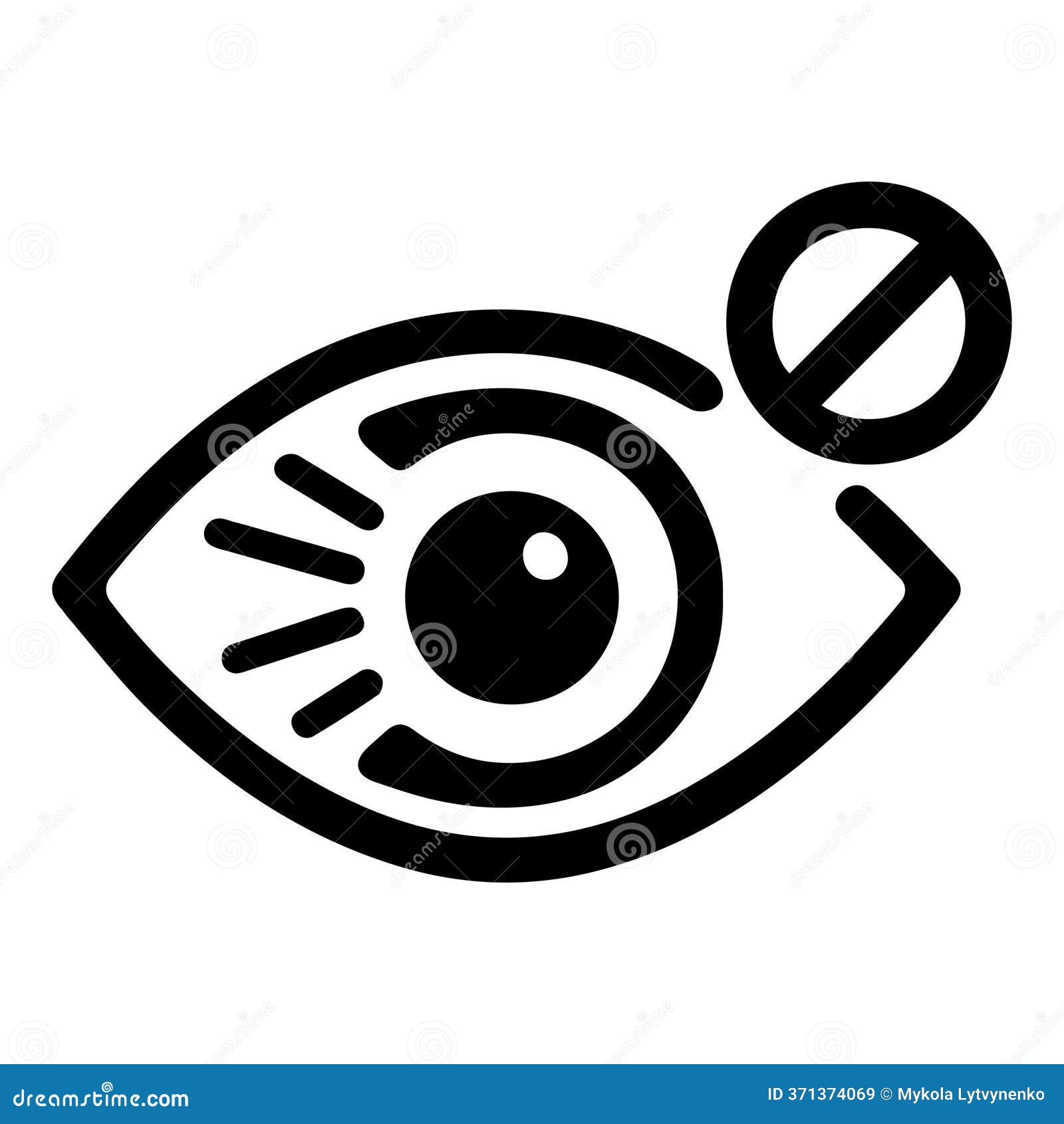 Hidden Visibility Icon, Eye With Restricted View Symbol, Eye Disease ...