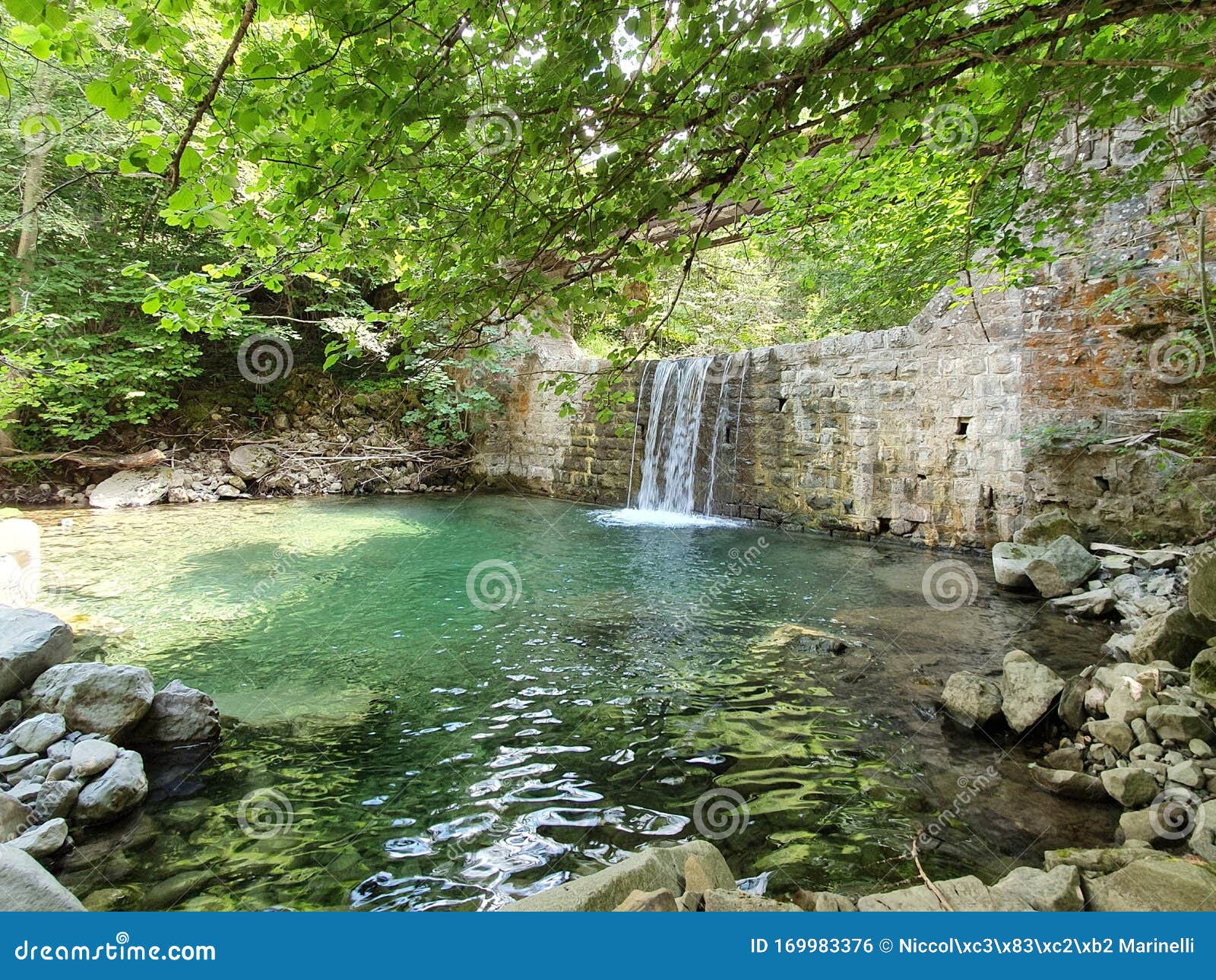 The hidden Waterfall stock photo. Image of rocks, cold - 169983376