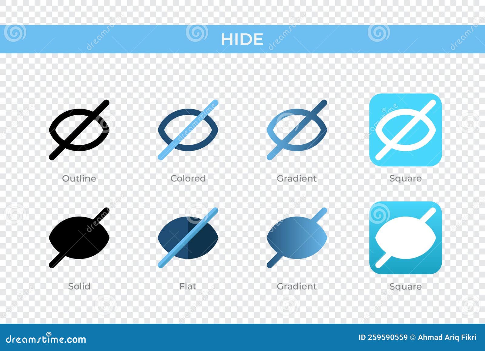 Hide Icon in Different Style. Hide Vector Icons Designed in Outline ...