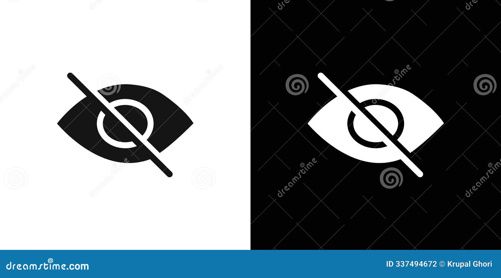 Hide Icon Flat Line Illustration Stock Vector - Illustration of modern ...
