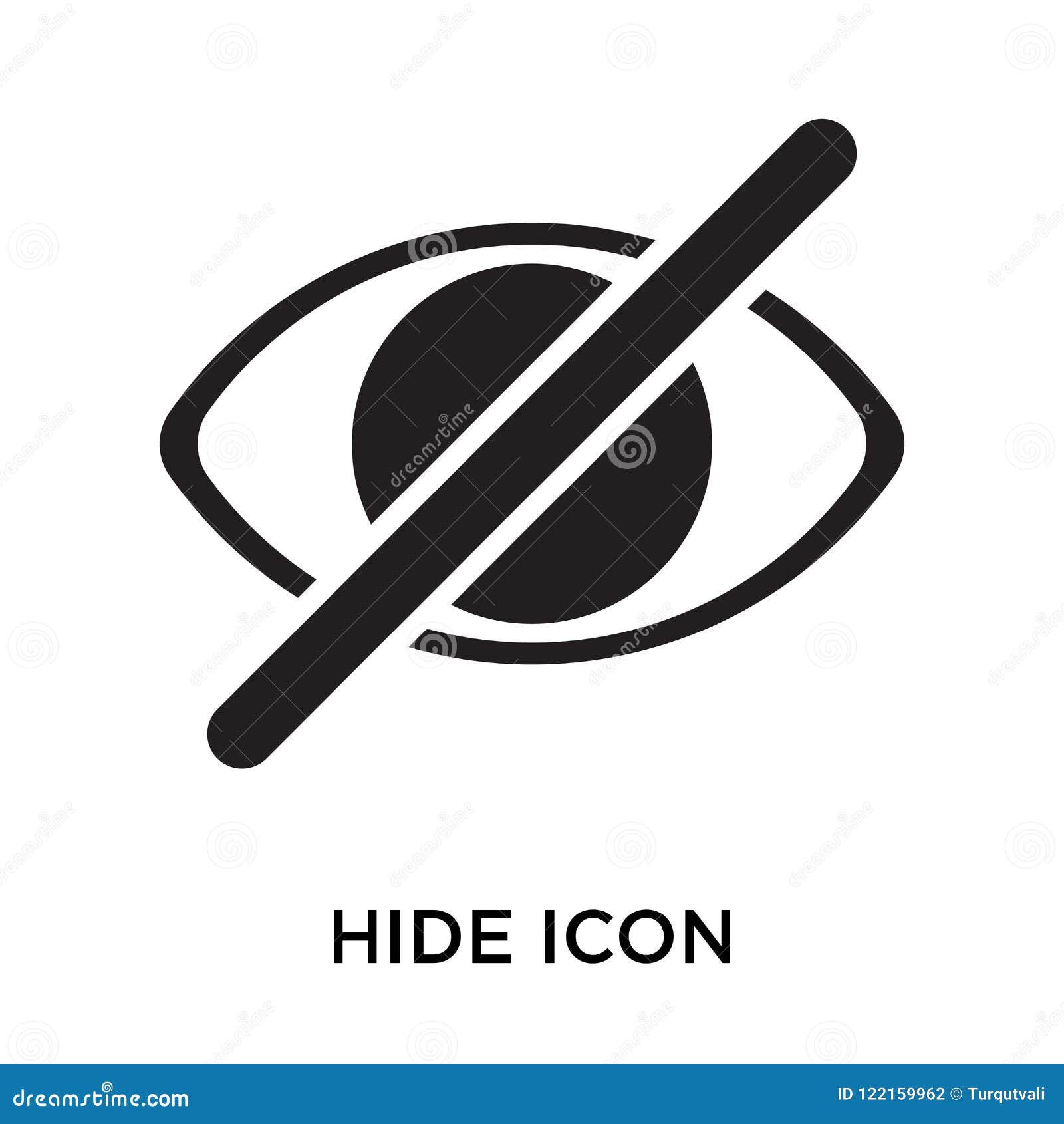 Hide Icon Vector Sign and Symbol Isolated on White Background, H Stock ...