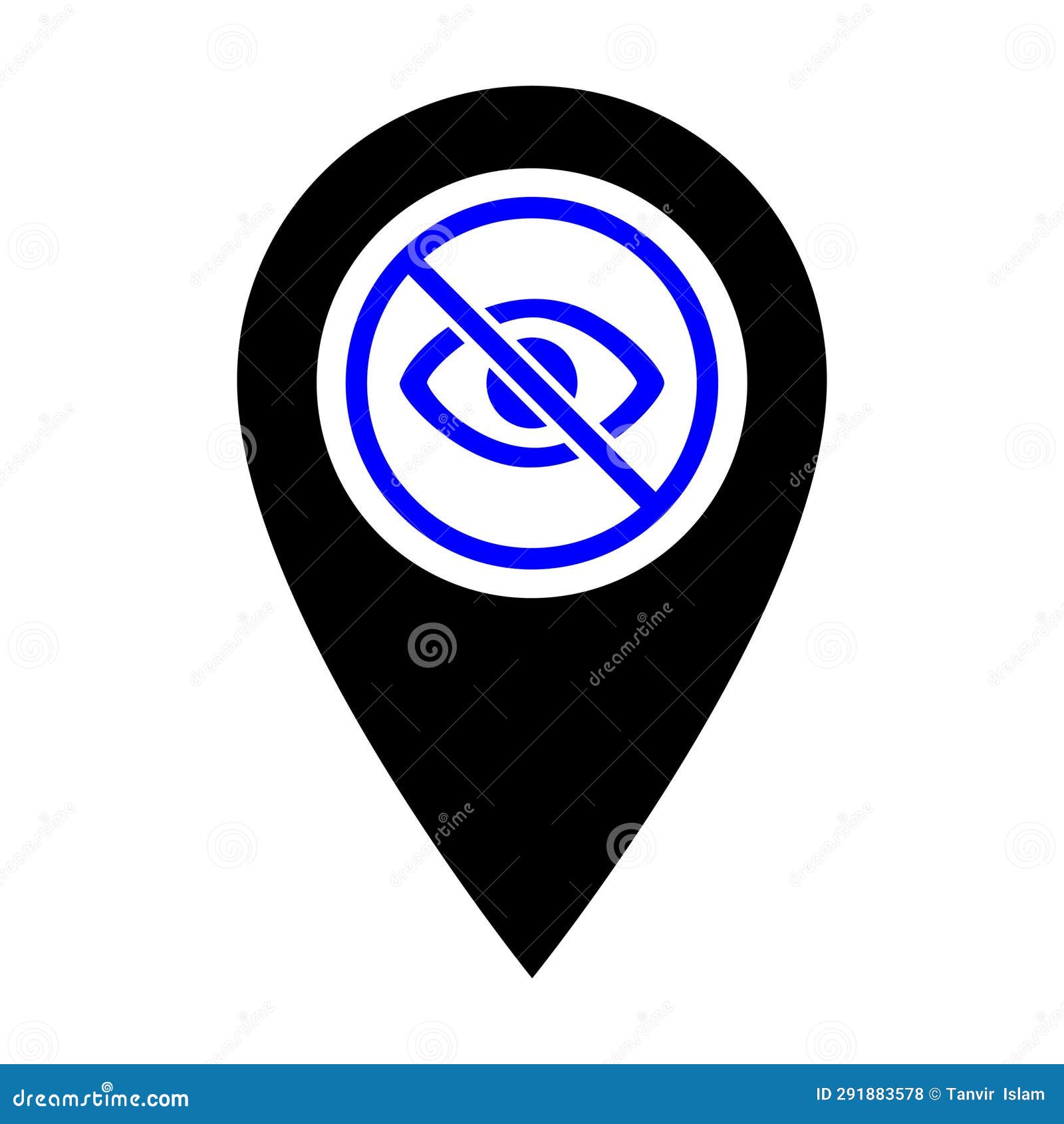 Hide Location Icon stock vector. Illustration of icon - 291883578