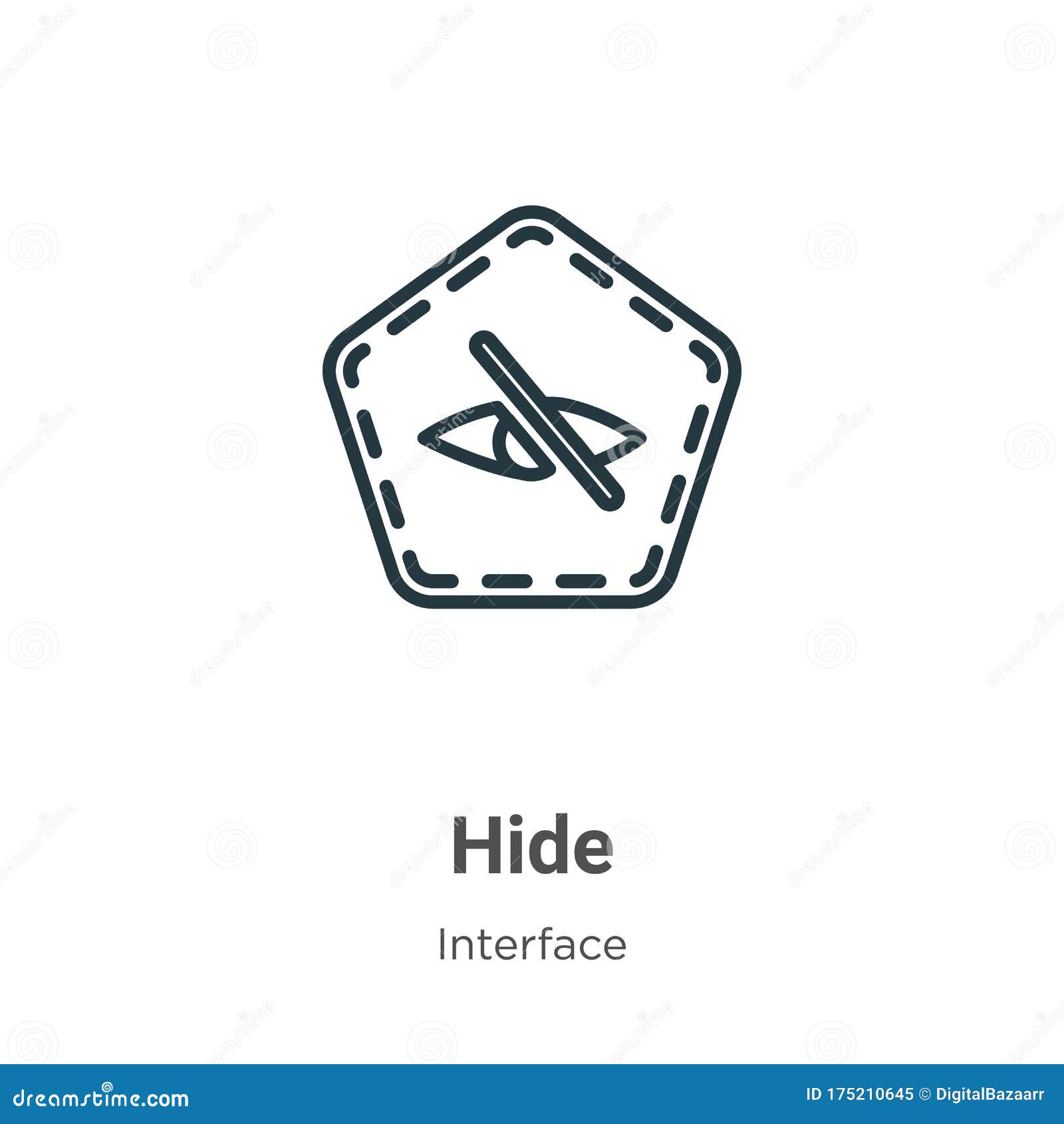 Hide Outline Vector Icon. Thin Line Black Hide Icon, Flat Vector Simple ...