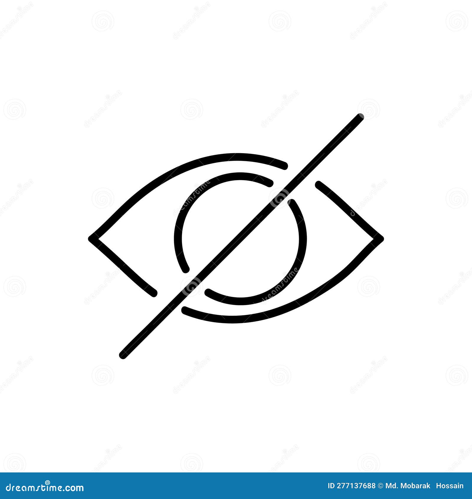 Hide Vector Icon, Outline Style, Isolated on White Background. Stock ...