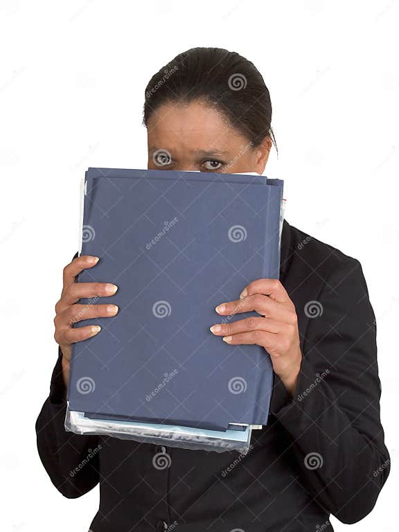Hiding behind work stock image. Image of binder, business - 83667