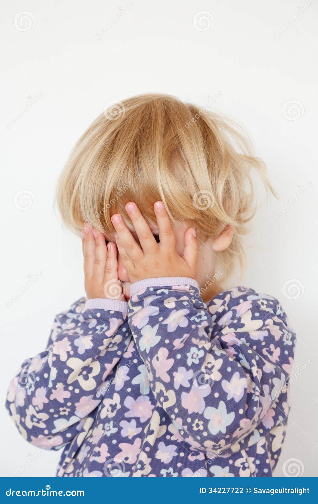 Hiding face with hands stock photo. Image of cute, fear - 34227722