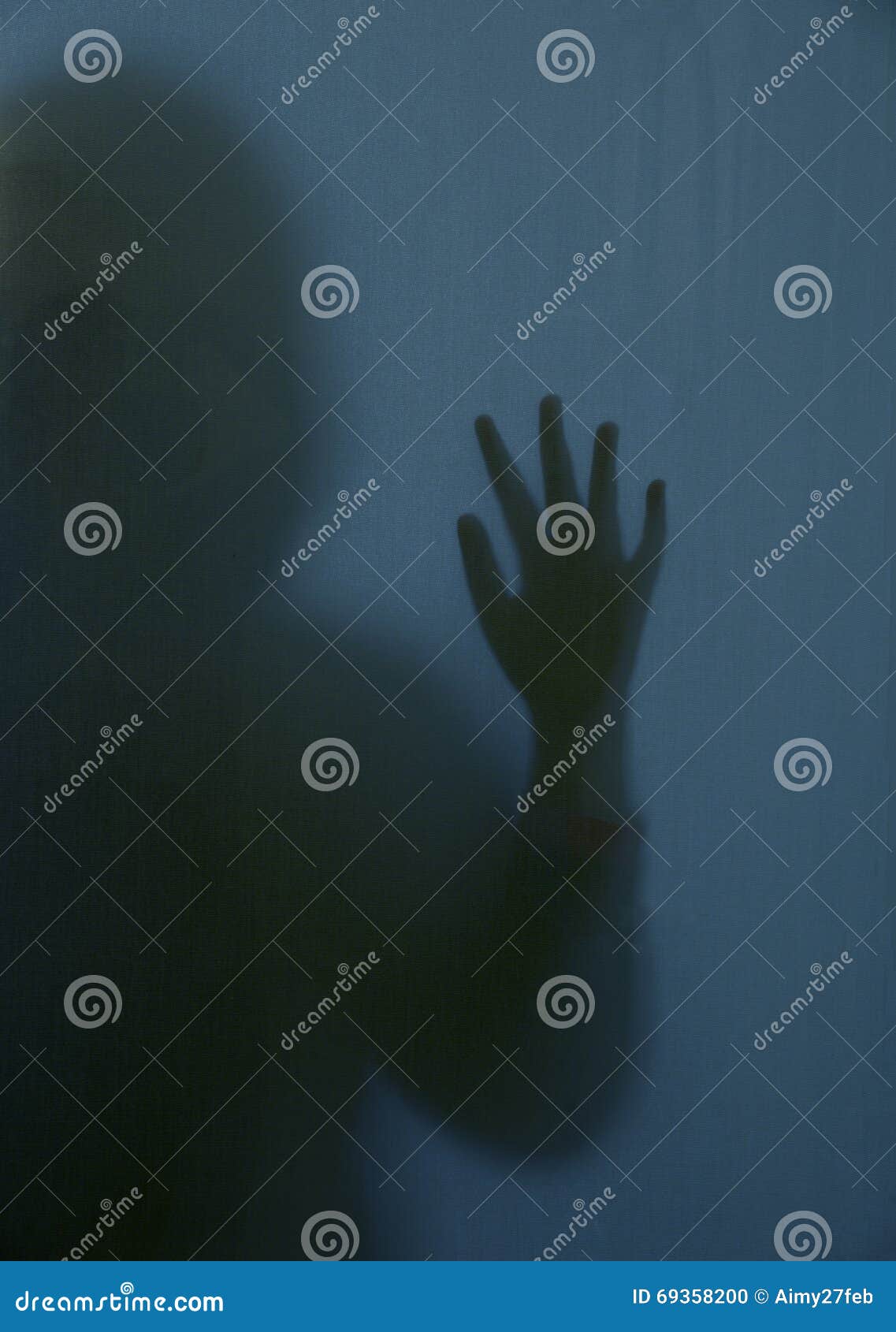 Hiding of Female Silhouette, Hands, Fingers Stock Photo - Image of ...