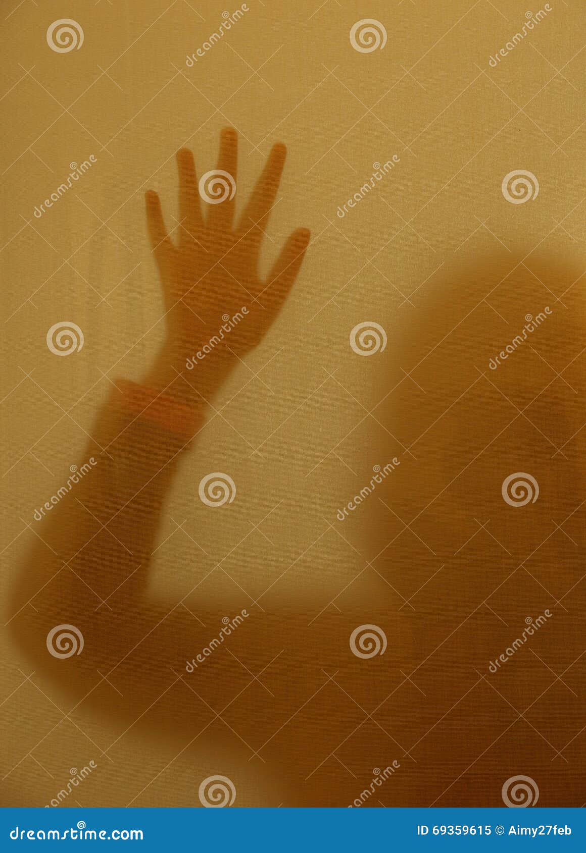 Hiding of Female Silhouette, Hands, Fingers. Stock Image - Image of ...