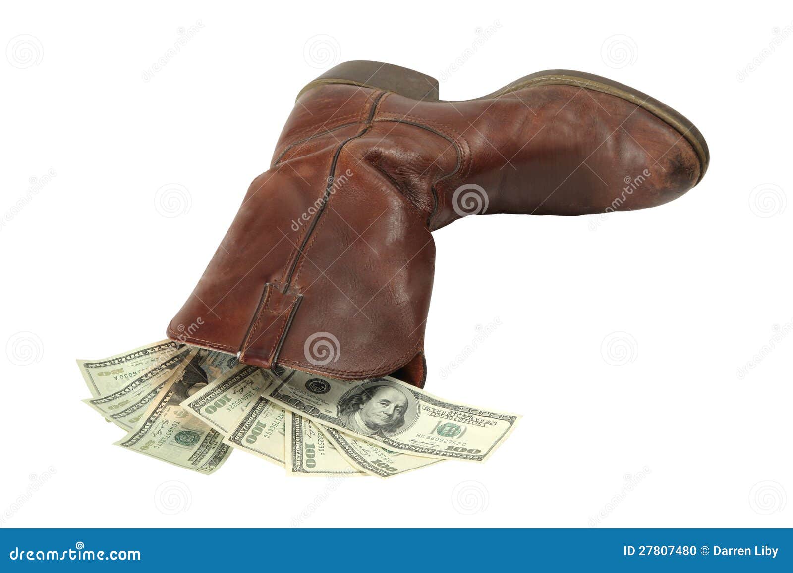 Hiding Money in Your Boot stock photo. Image of cash - 27807480