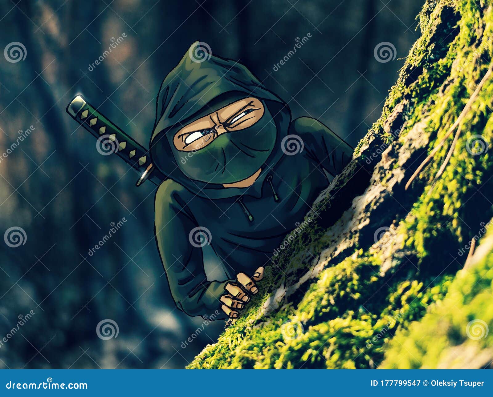 Hiding Ninja stock illustration. Illustration of ninja - 177799547