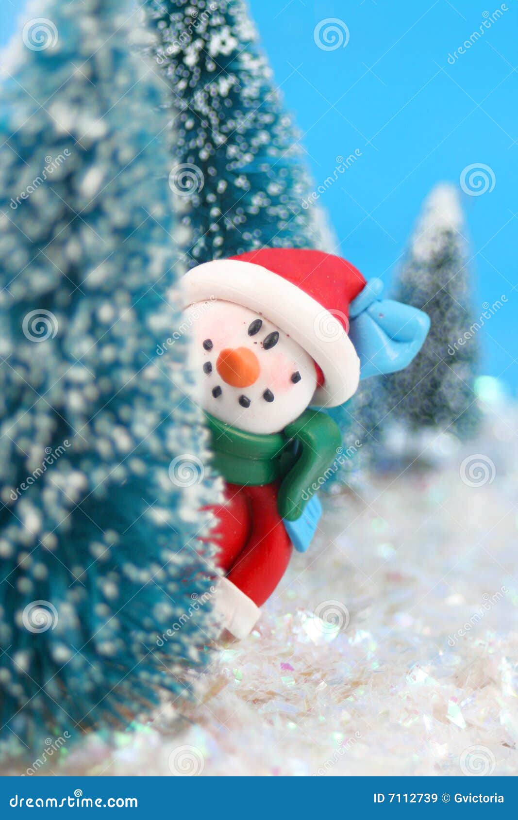 Hiding Snowman stock image. Image of winter, season, snowy - 7112739