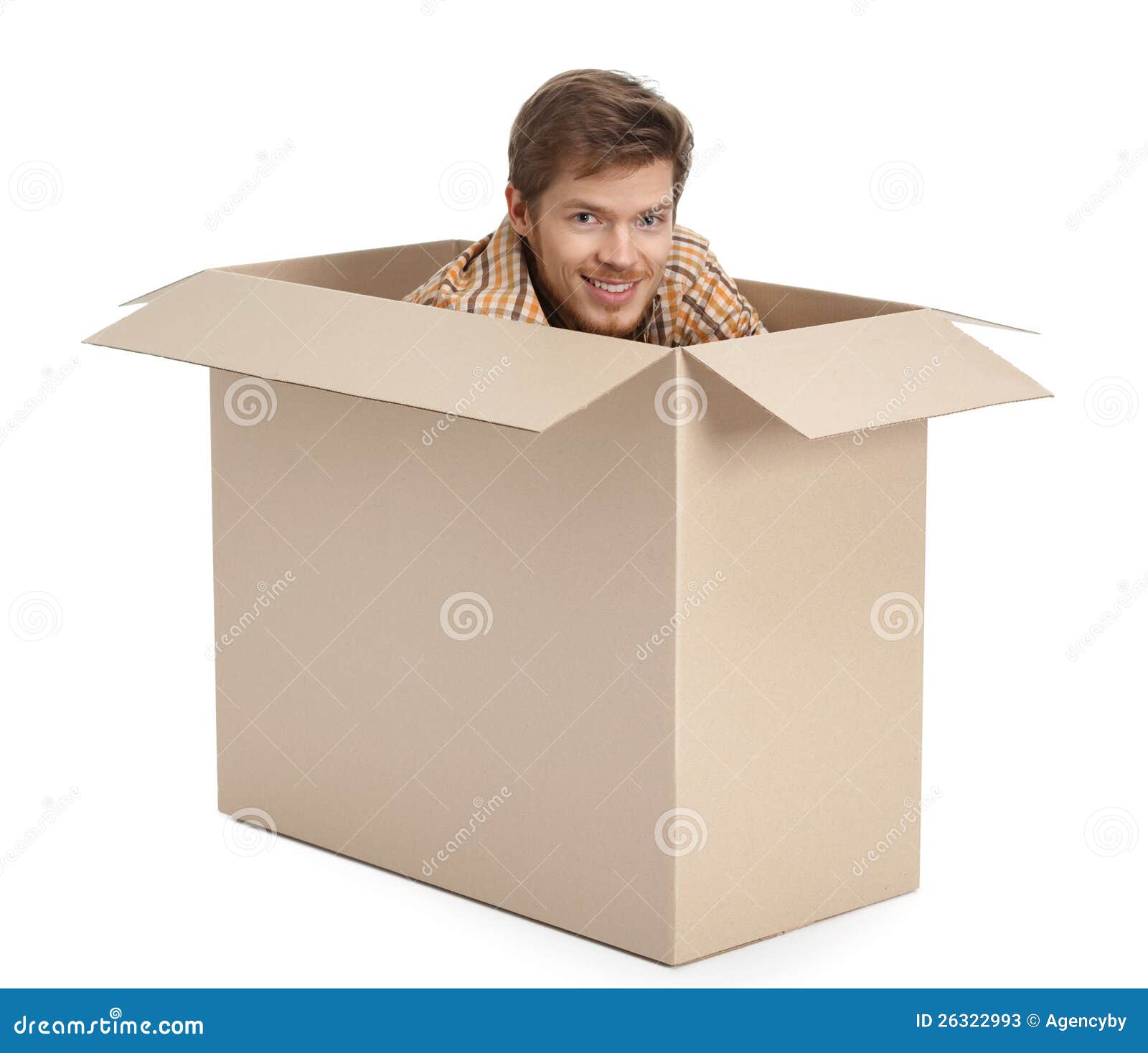Hiding young man stock image. Image of gladly, hide, curiosity - 26322993