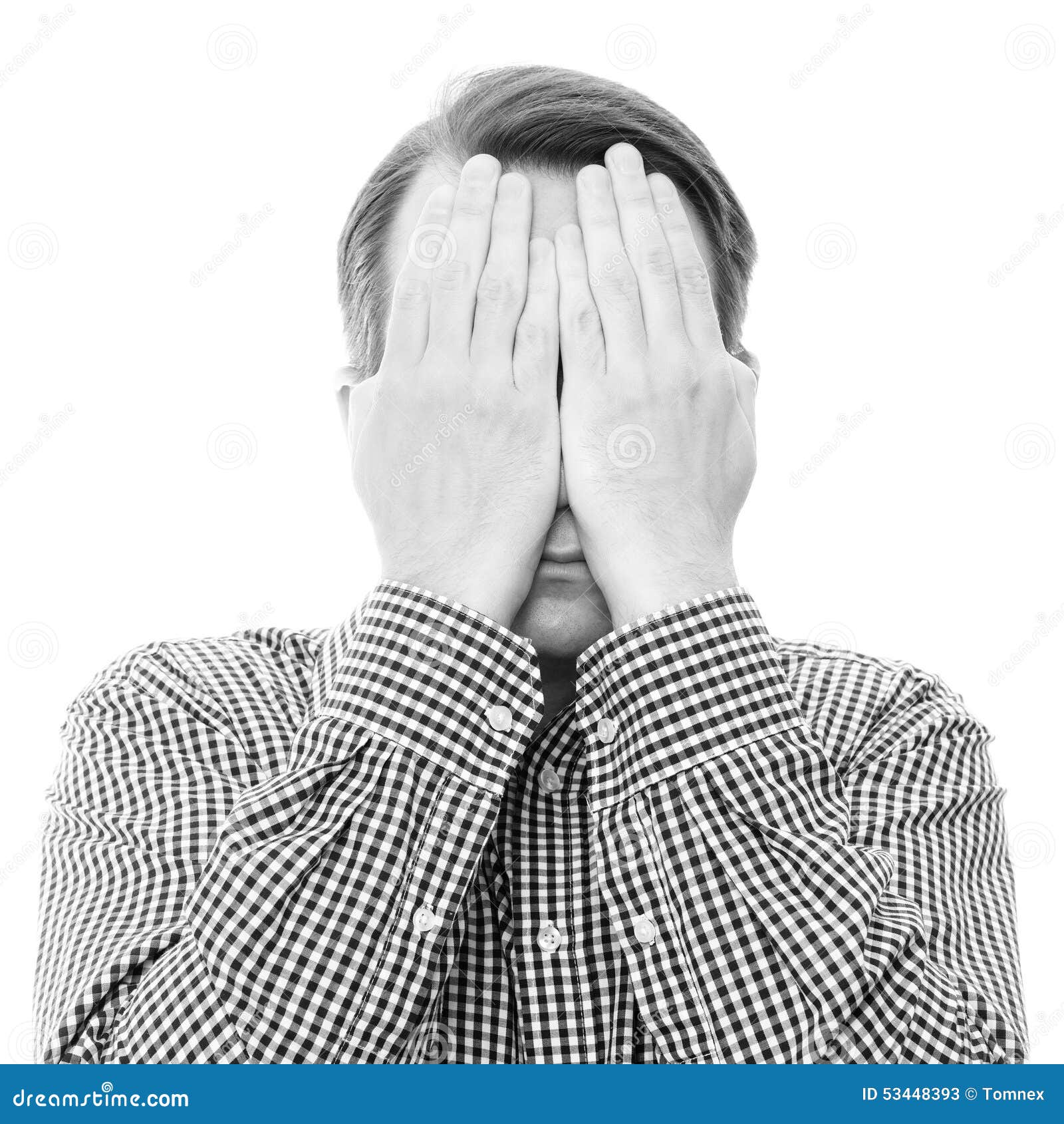 Hiding Yourself (monochrome Version) Stock Image - Image of hide, model ...