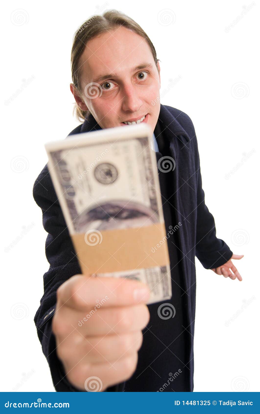 Hier is Uw geld stock afbeelding. Image of mannetje, dollars - 14481325