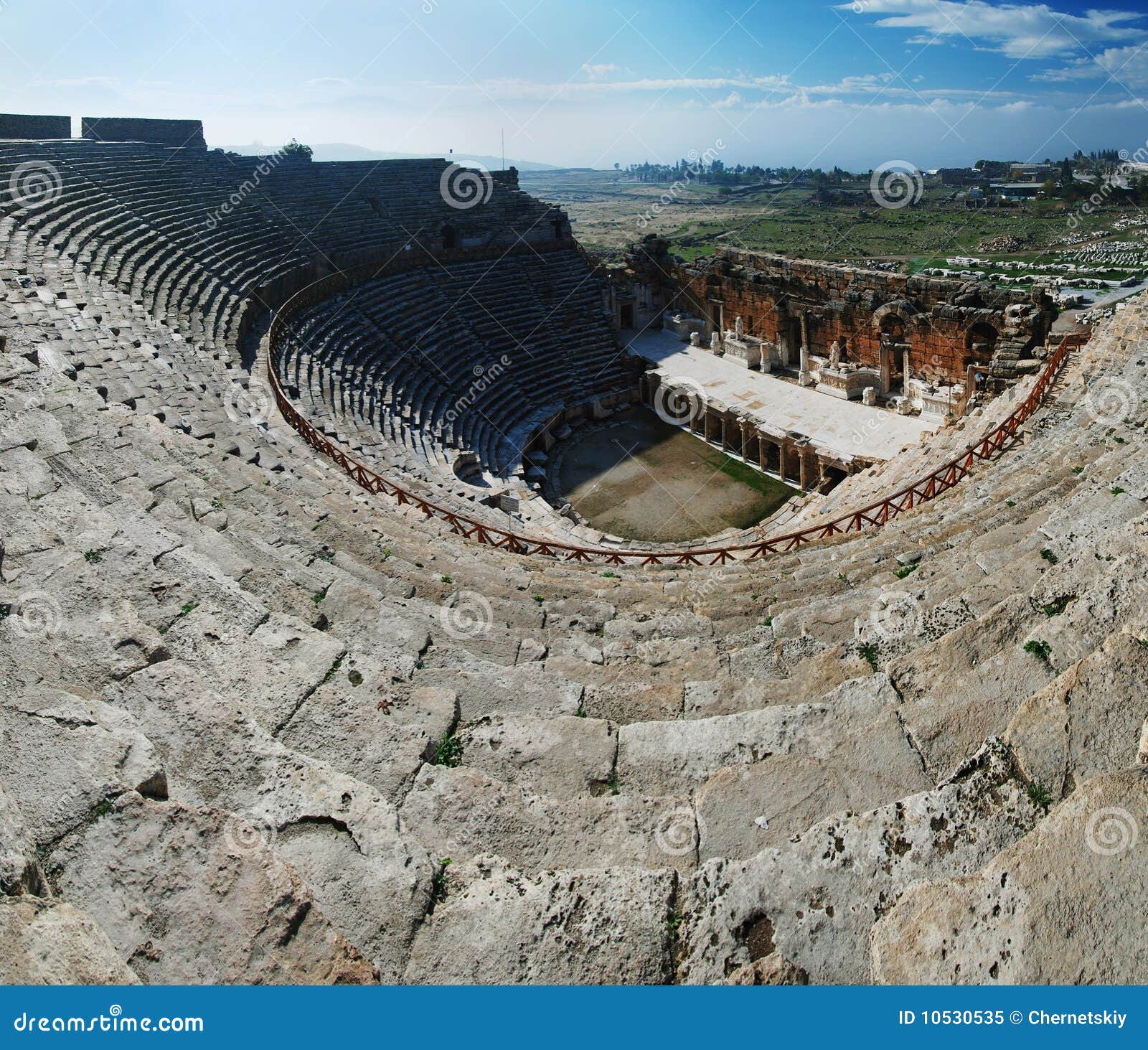 Hierapolis Amphitheater Wide Angle View Stock Image - Image of classic ...