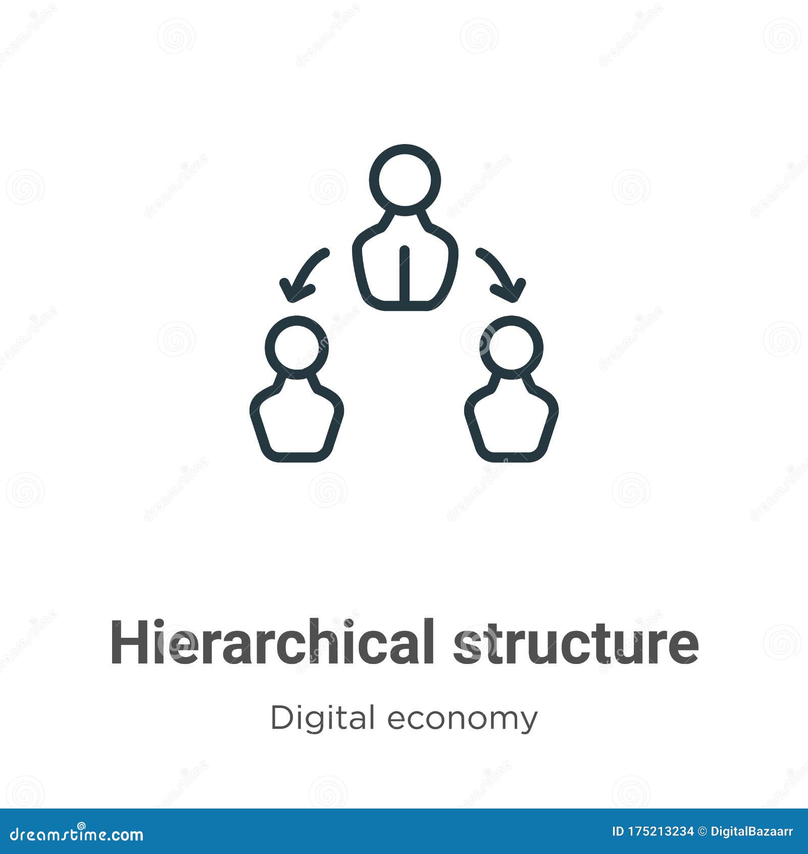 Hierarchical Structure Outline Vector Icon. Thin Line Black ...