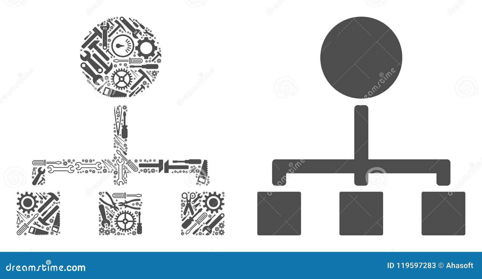 Hierarchy Collage of Repair Tools Stock Vector - Illustration of mosaic ...