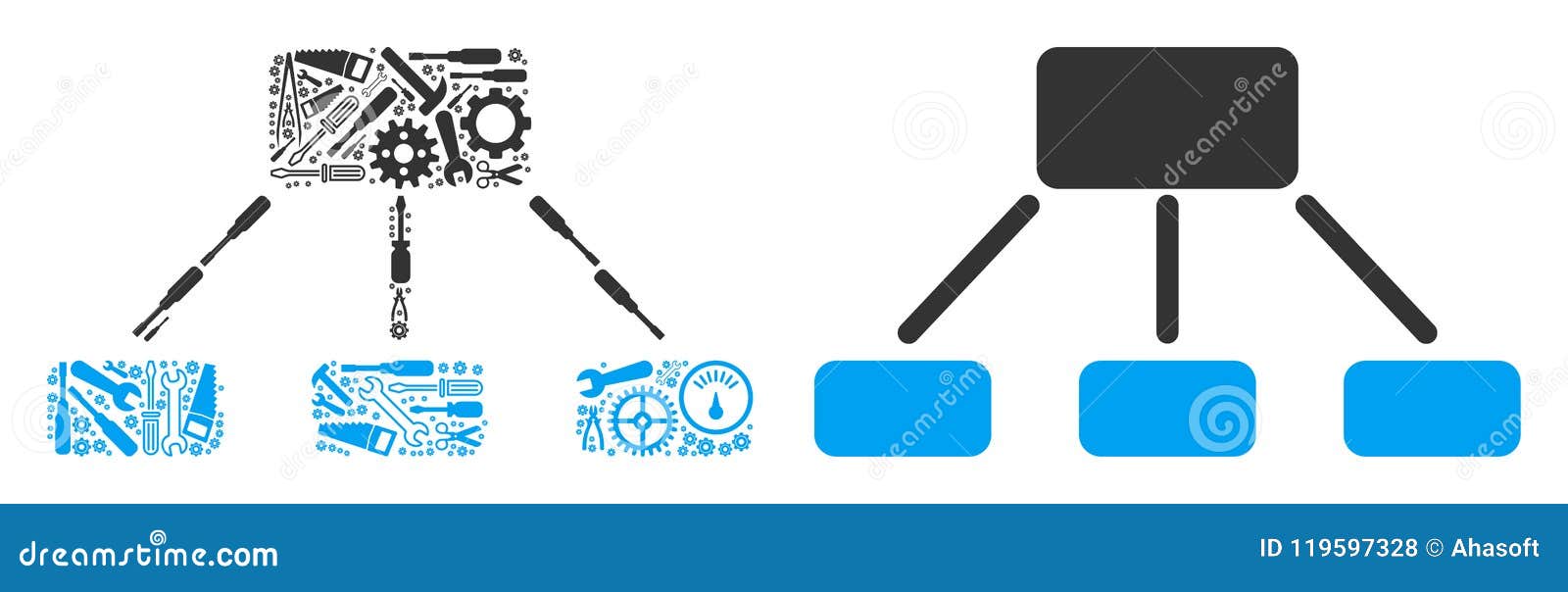 Hierarchy Collage of Service Tools Stock Vector - Illustration of ...