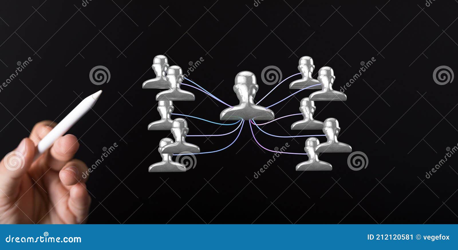 Hierarchy Connection Team Group Digital Stock Image - Image of person ...