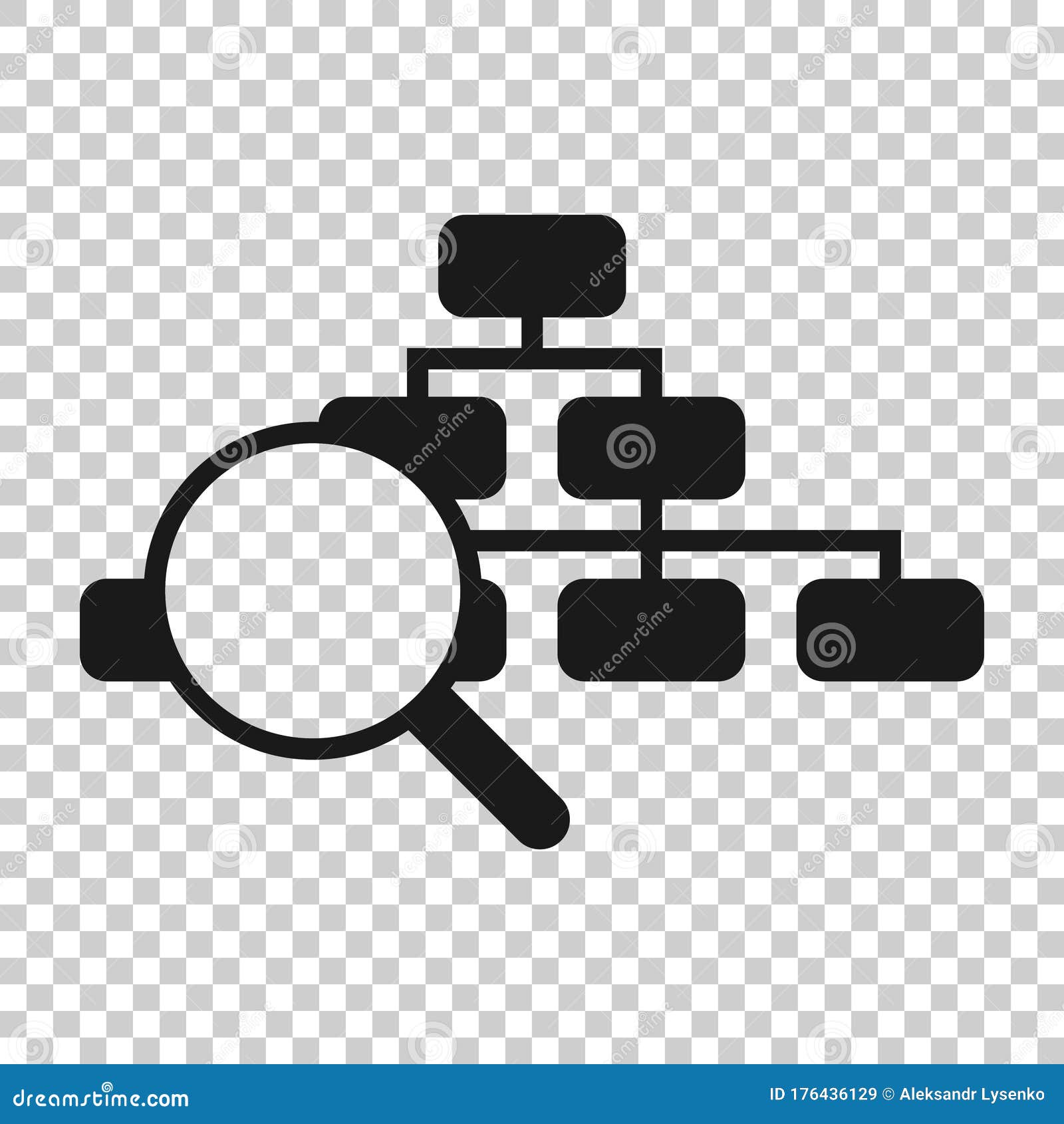 Hierarchy Diagram Icon in Flat Style. Structure Search Vector ...
