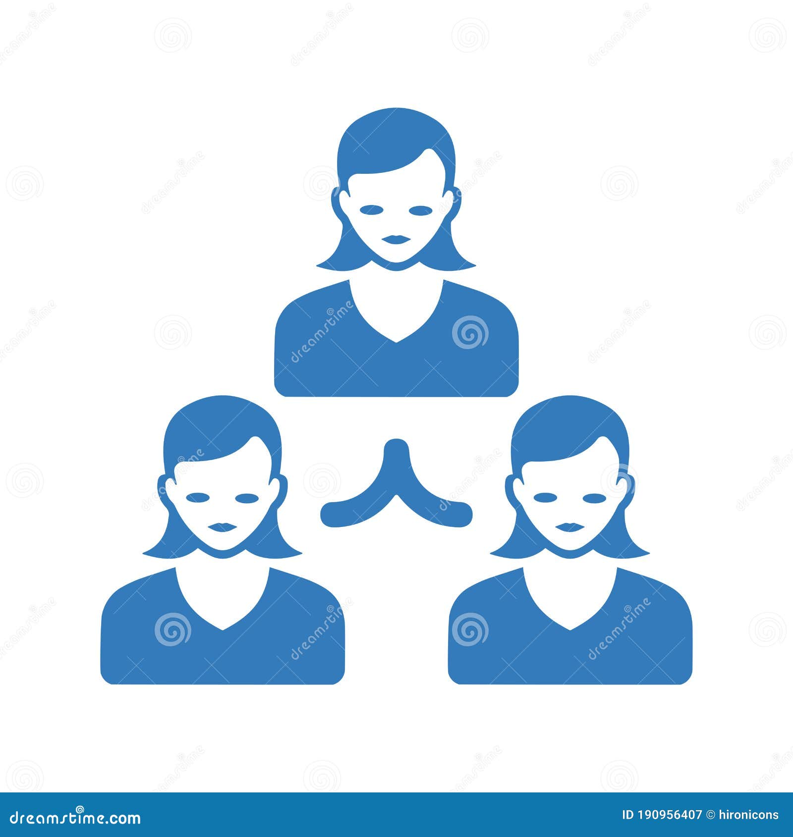 Hierarchy, Employee Structure Blue Icon Cartoon Vector | CartoonDealer ...