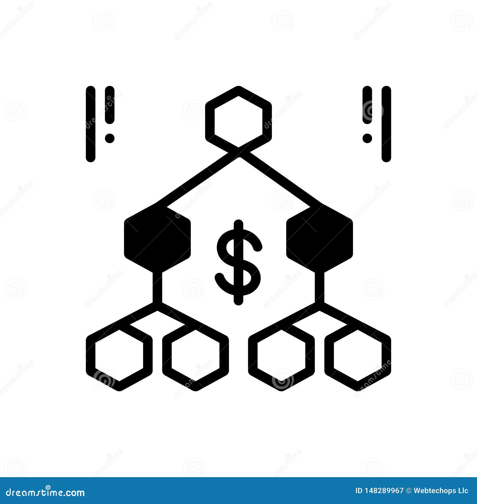 Black Solid Icon for Hierarchy, Sequence and Organisation Stock Vector ...