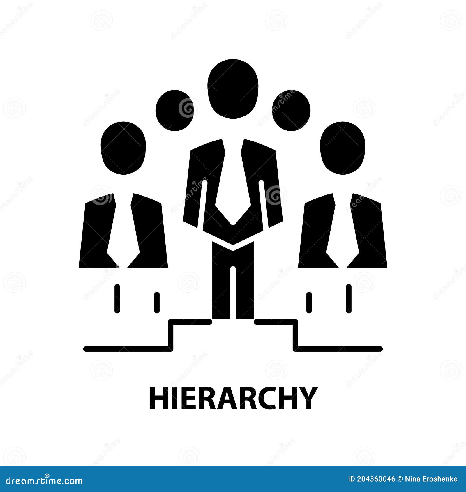 Hierarchy Icon, Black Vector Sign with Editable Strokes, Concept ...